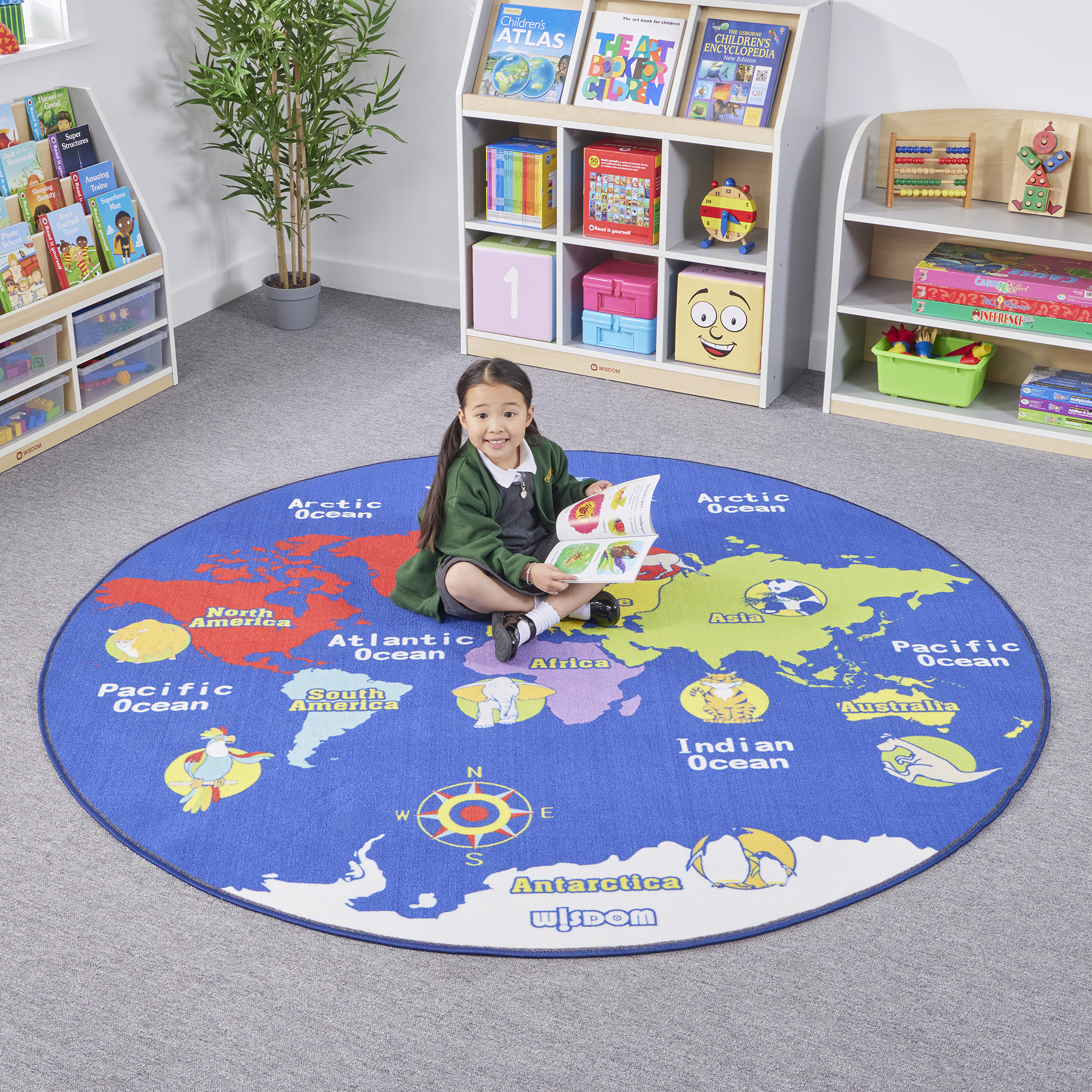 World Map Round Rug | Profile Education